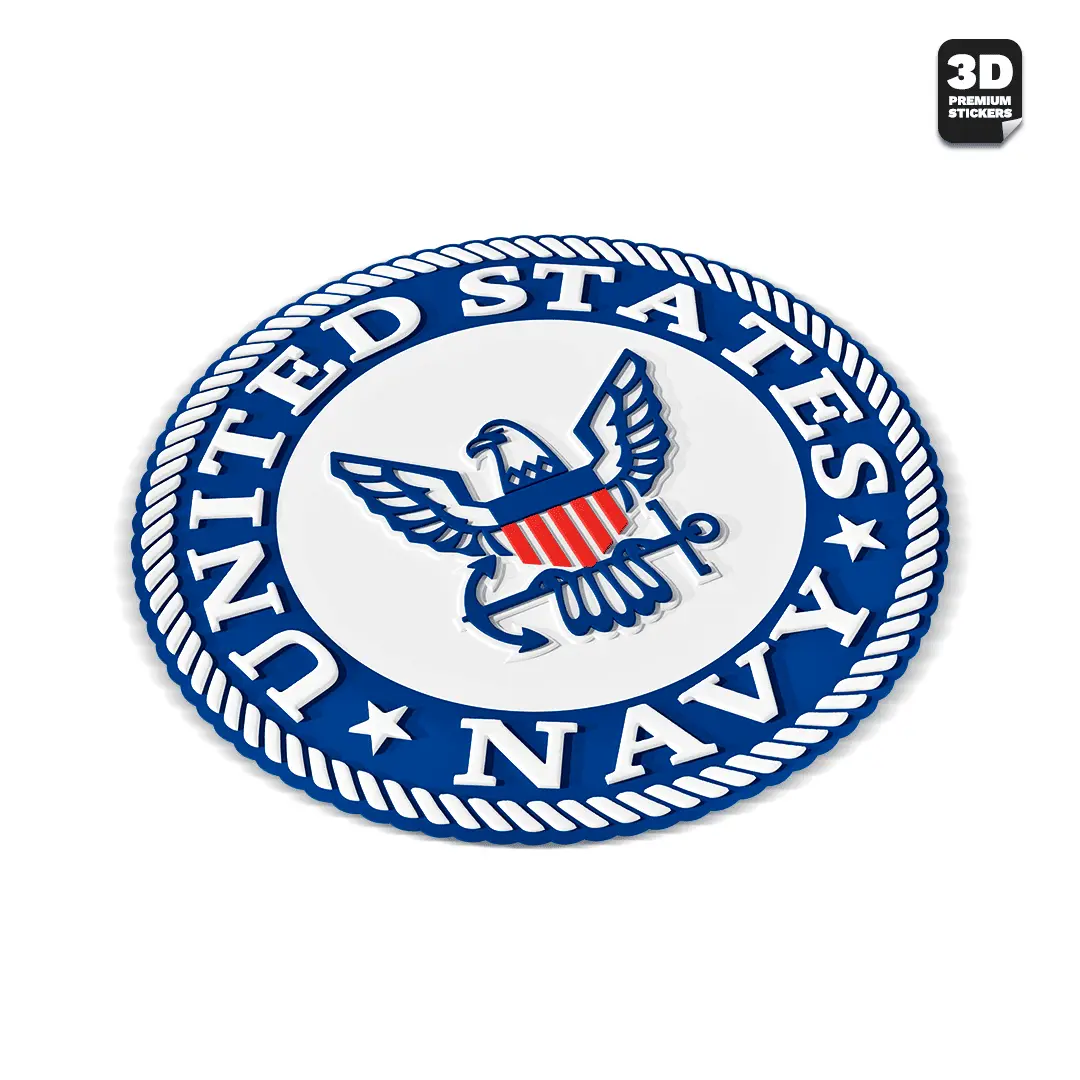 NAVY ALTERNATIVE EMBLEM 3D Premium Sticker | Stickmadly
