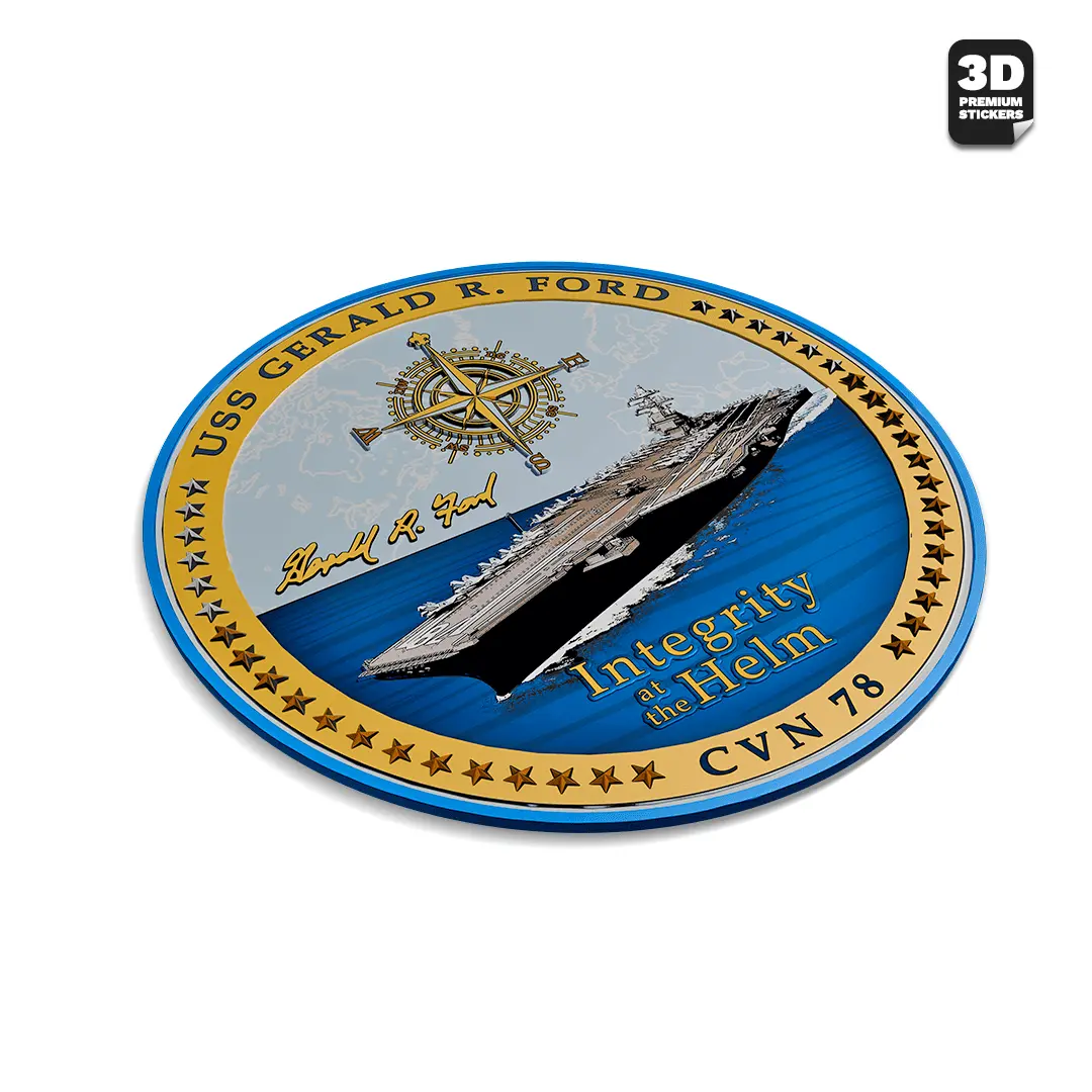USS GERALD R. FORD CVN-78 3D Premium Sticker | Stickmadly